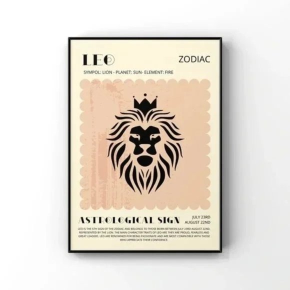Triad Art & Design | Art | Leo Zodiac Poster Horoscope Print ...